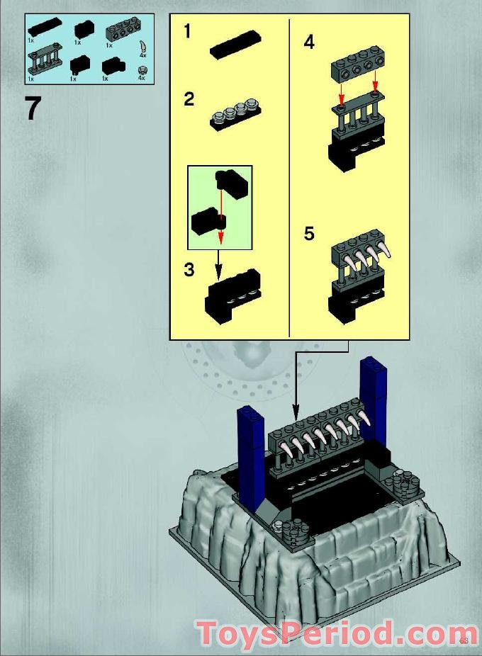 LEGO 8894 Piraka Stronghold Instructions and Parts List