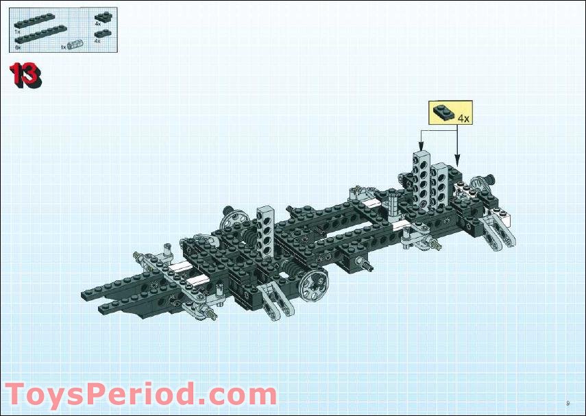 LEGO 8431 Pneumatic Crane Truck Instructions and Parts List