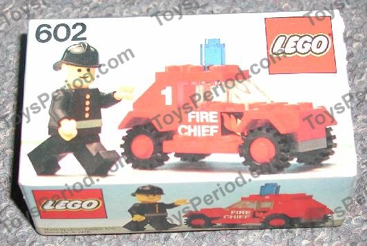 LEGO 602-1 Fire Chief's Car Instructions and Parts List
