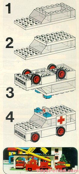 LEGO 653-1 Ambulance and Helicopter Instructions and Parts List