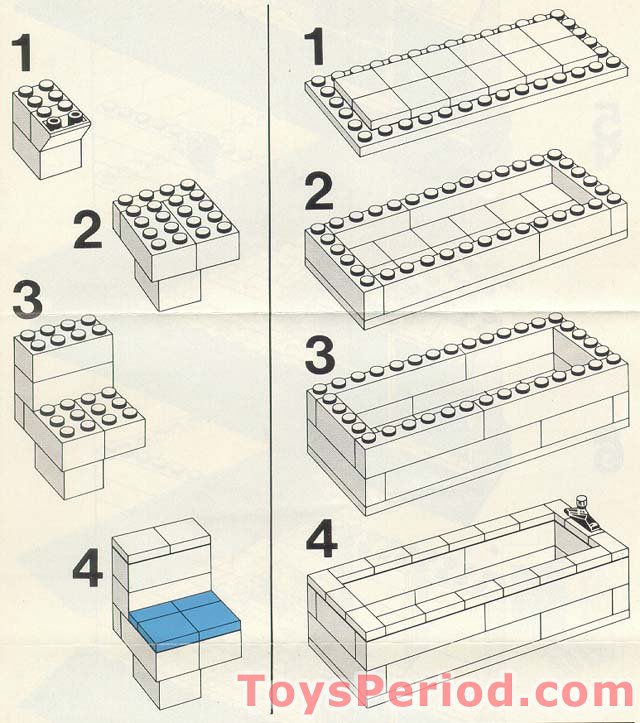 LEGO 261-1 Bathroom Instructions and Parts List