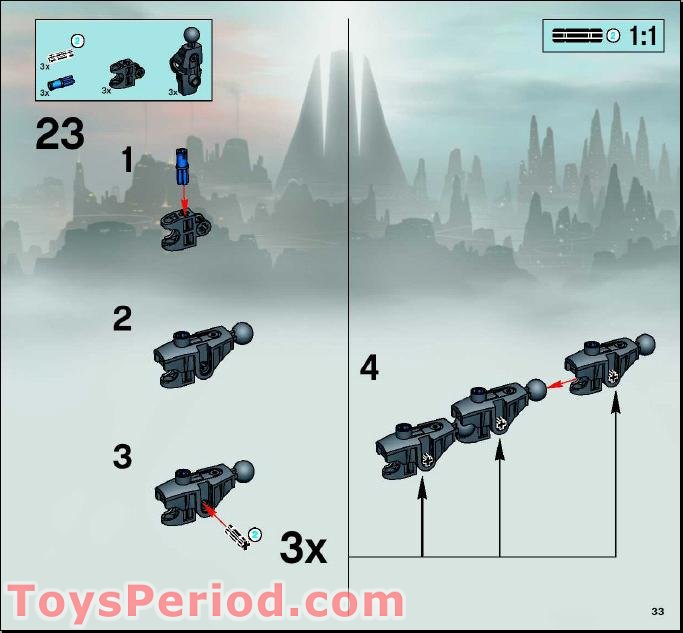 LEGO 8811 Toa Lhikan and Kikanalo Instructions and Parts List