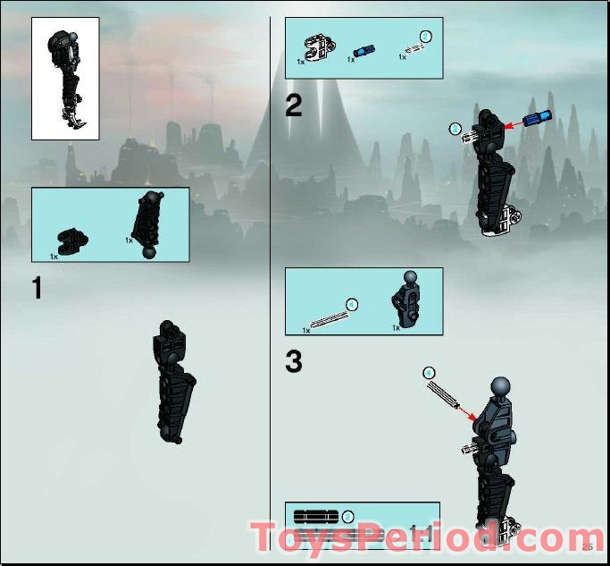 LEGO 8811 Toa Lhikan and Kikanalo Instructions and Parts List