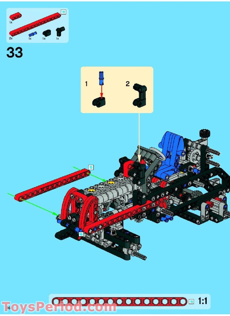 LEGO 8063 Tractor with Trailer Instructions and Parts List