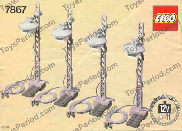 LEGO 7867 12v Train Light Posts Instructions and Parts List