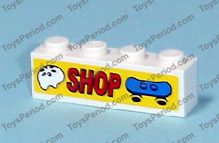 LEGO Sets with Part 3010pb102 Brick 1 x 4 with 'SHOP' with Skateboard ...