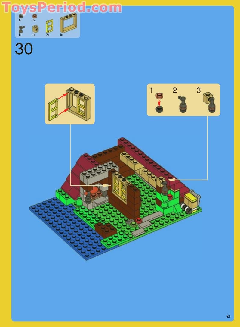 LEGO 5766 Log Cabin Instructions and Parts List