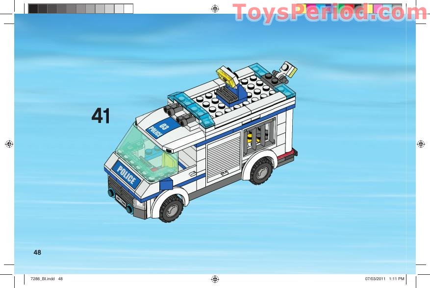 LEGO 7286 Prisoner Transport Instructions and Parts List