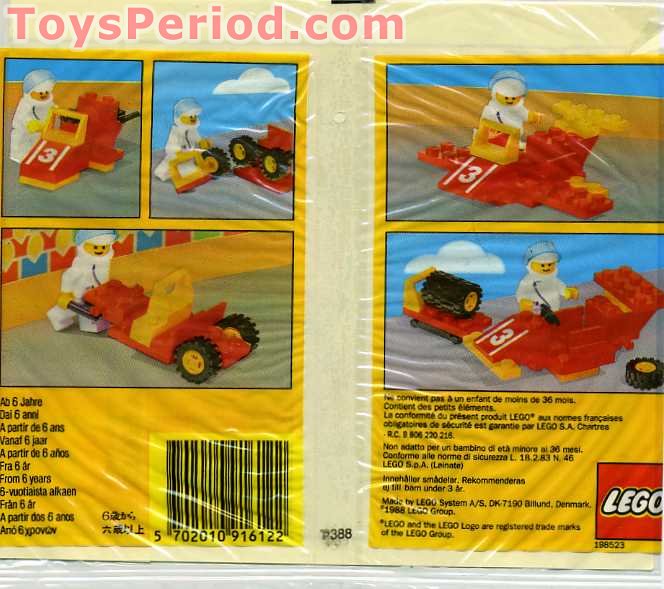 LEGO 1612 Race Car and Driver Polybag Instructions and Parts List