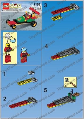 LEGO 1188 Fire Formula Instructions and Parts List