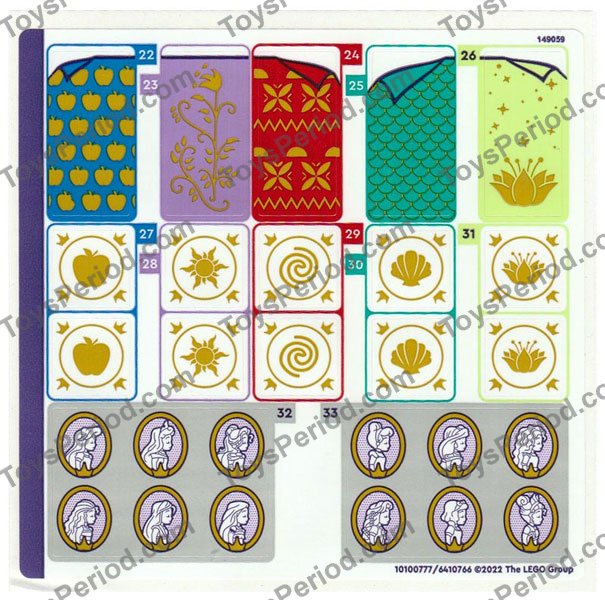 LEGO Sets with Part 43205stk02 Sticker Sheet for Set 43205, Sheet 2 ...