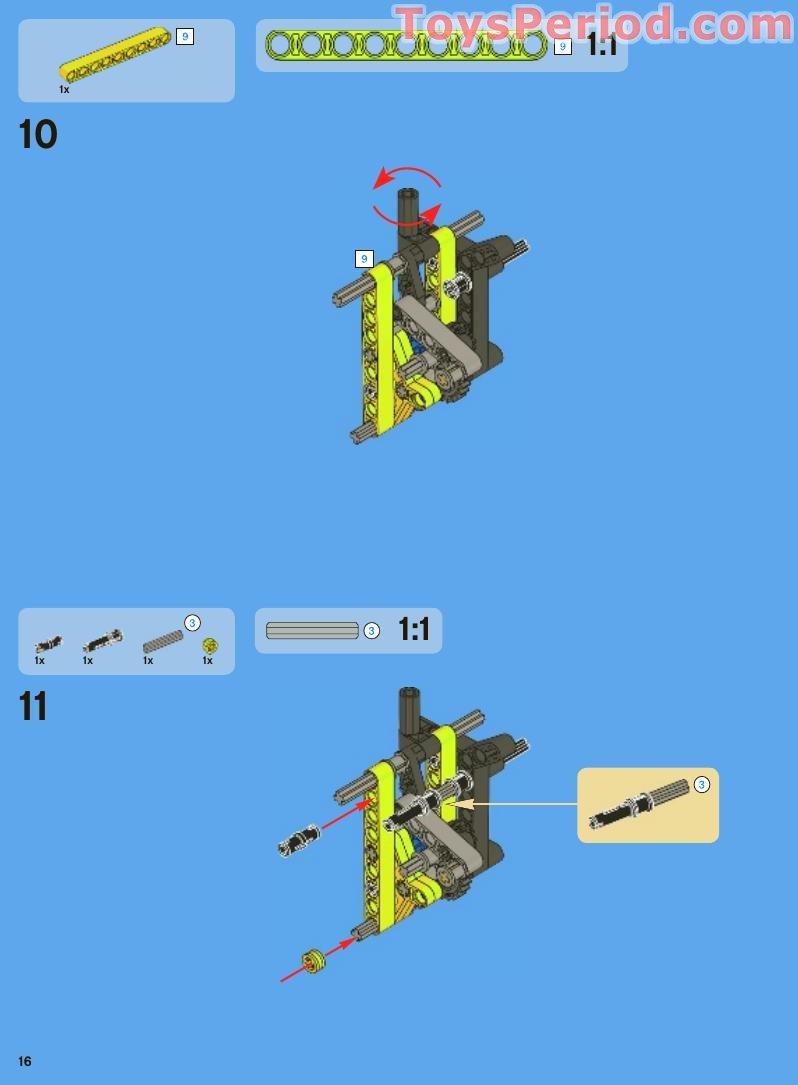 LEGO 8069 Backhoe Loader Instructions and Parts List