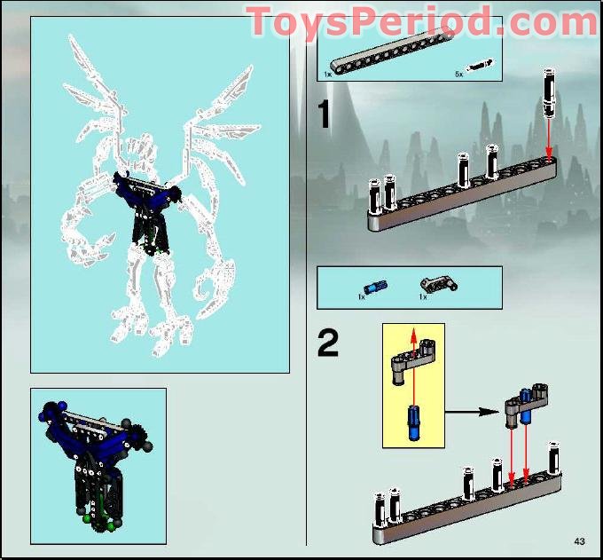 LEGO 8621 Turaga Dume and Nivawk Instructions and Parts List