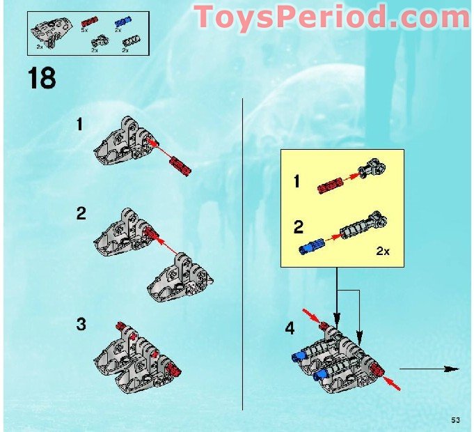 LEGO 8926 Toa Undersea Attack Instructions and Parts List