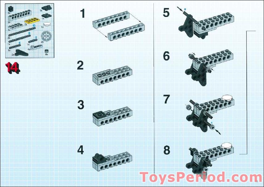 LEGO 8438 Pneumatic Crane Truck Instructions and Parts List