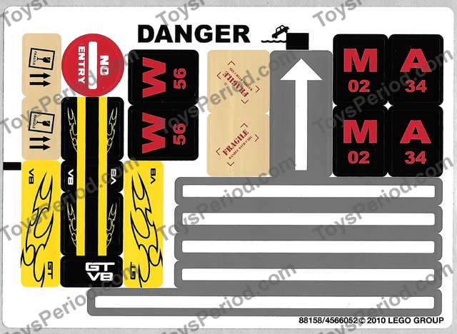 LEGO Sets with Part 8196stk02 Sticker Sheet for Set 8196 - Sheet 2 ...