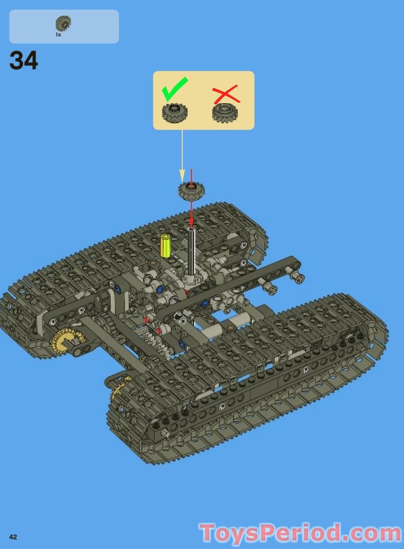 LEGO 8043 Motorized Excavator Instructions and Parts List