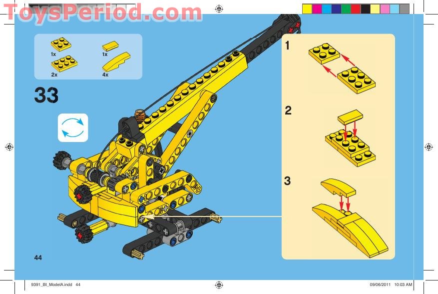 LEGO 9391 Crawler Crane Instructions and Parts List