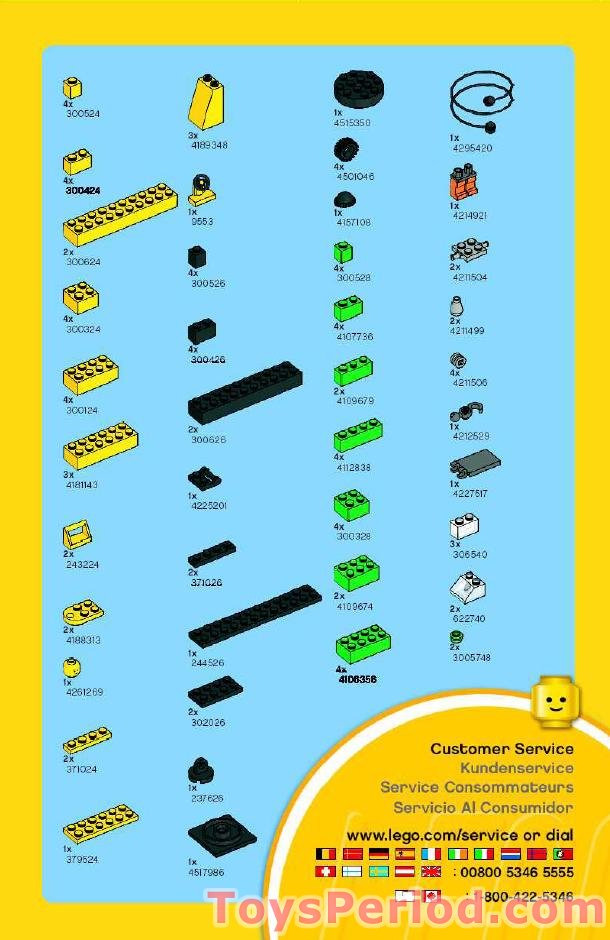 LEGO 6186 Build Your Own LEGO Harbor Instructions and Parts List