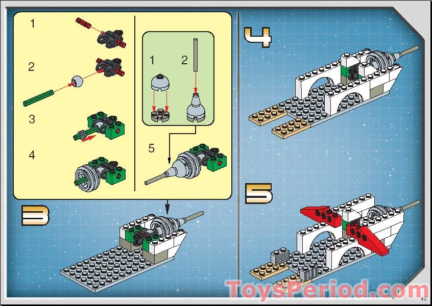 LEGO 7163 Republic Gunship Instructions and Parts List