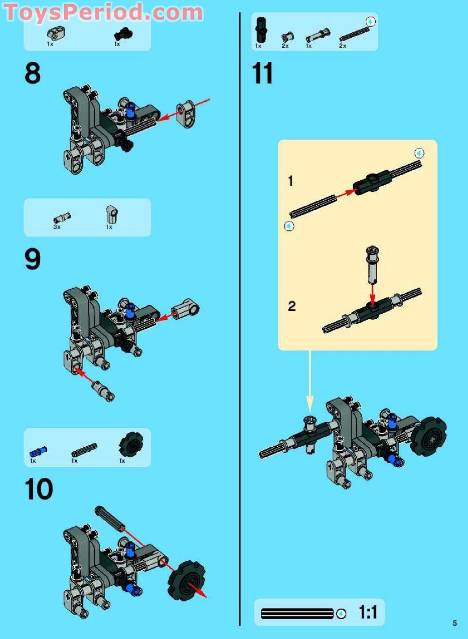 LEGO 8294 Excavator Instructions and Parts List