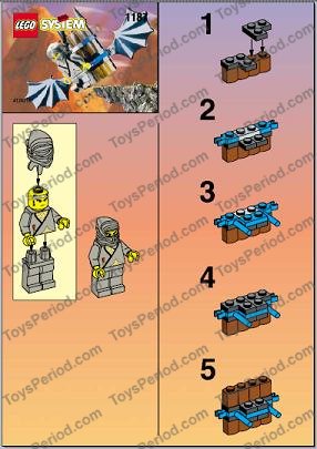 LEGO 1187 Gray Ninja Glider Instructions and Parts List
