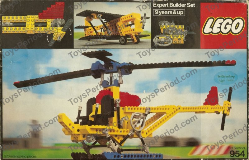 LEGO 954 Helicopter Instructions and Parts List