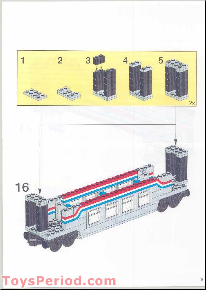 LEGO 10002 Railroad Club Car Instructions and Parts List