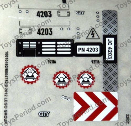 LEGO Sets with Part 4203stk01 Sticker Sheet for Set 4203 - (10010492/ ...