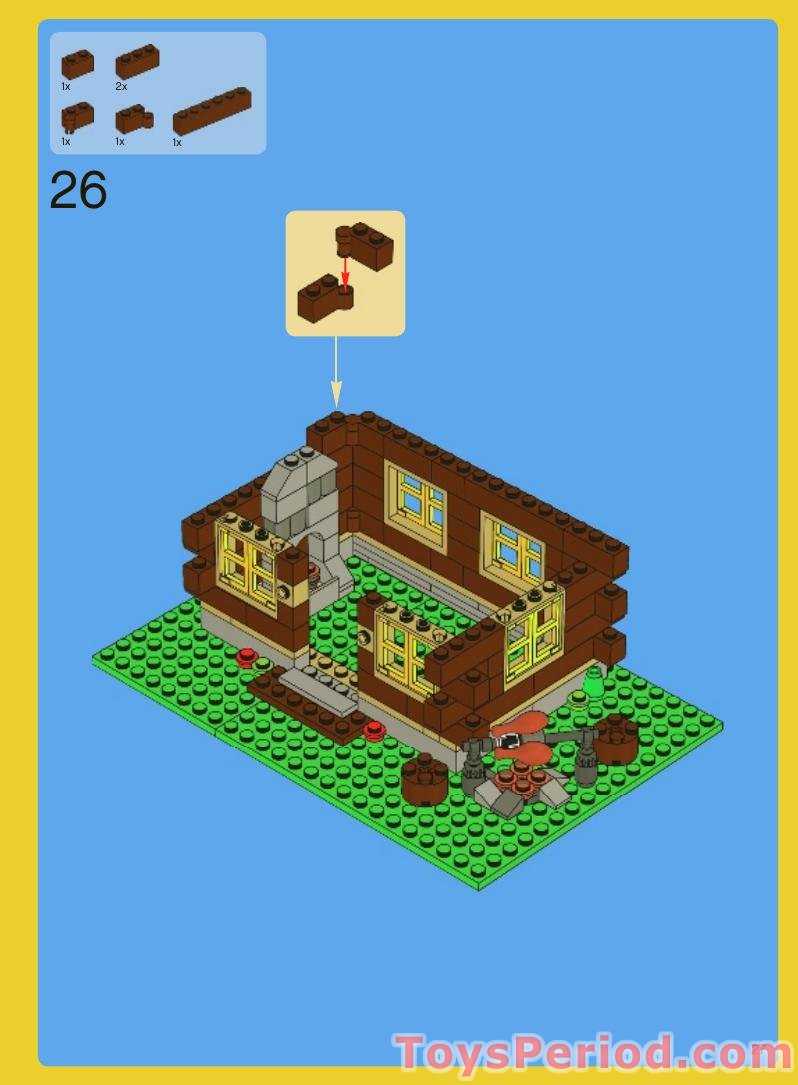 LEGO 5766 Log Cabin Instructions and Parts List