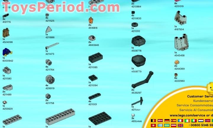 LEGO 4201 Loader and Tipper Instructions and Parts List