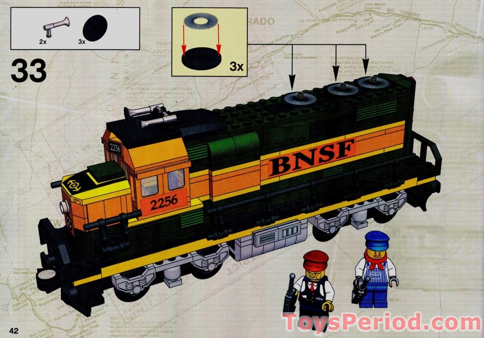LEGO 10133 Burlington Northern Santa Fe BNSF GP-38 Locomotive ...
