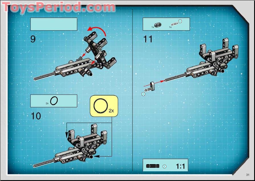 LEGO 4481 Technic Hailfire Droid Instructions and Parts List