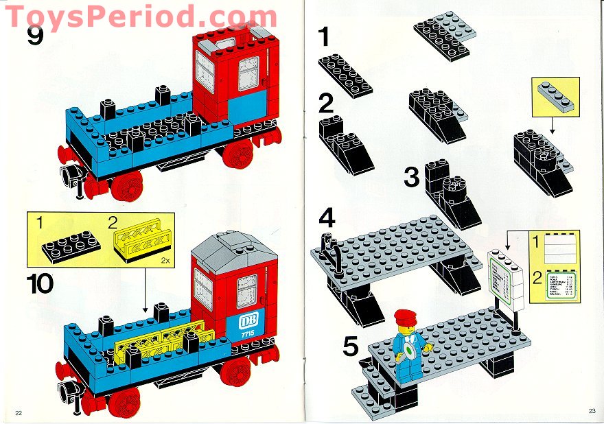 LEGO 7715 Push-Along Passenger Steam Train Instructions and Parts List
