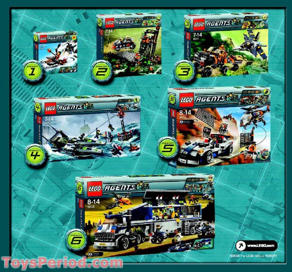 LEGO 8637 Mission 8: Volcano Base Instructions and Parts List