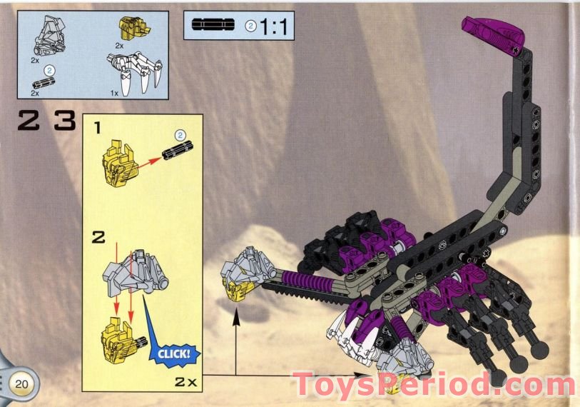 LEGO 8548 Nui-Jaga Instructions and Parts List