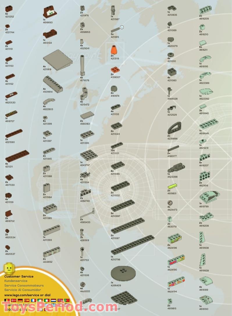 LEGO 8487 Flo's V8 Cafe Instructions and Parts List