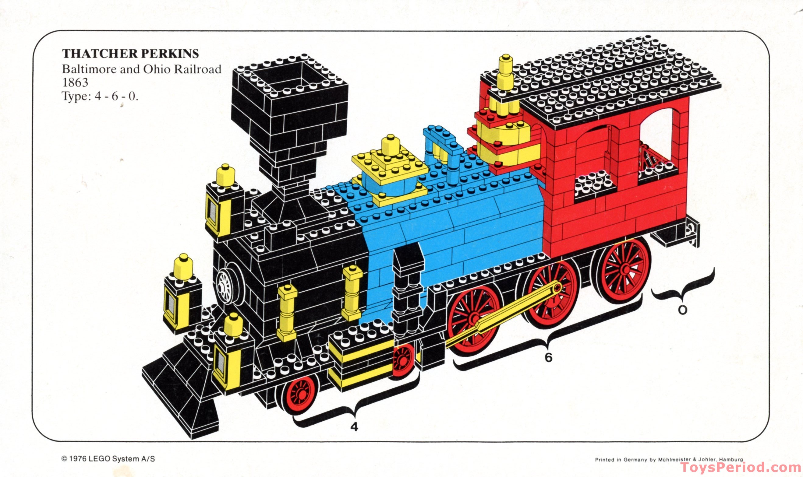 LEGO 396-1 Thatcher Perkins Locomotive Instructions and Parts List