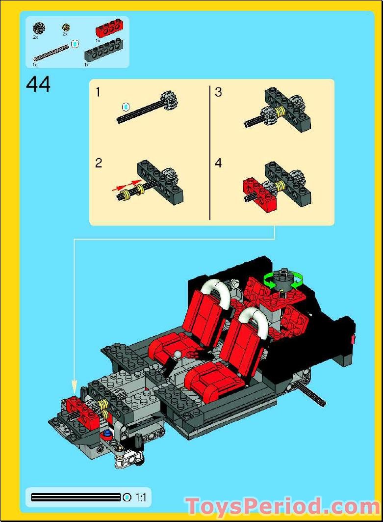 LEGO 4896 Roaring Roadster Instructions and Parts List