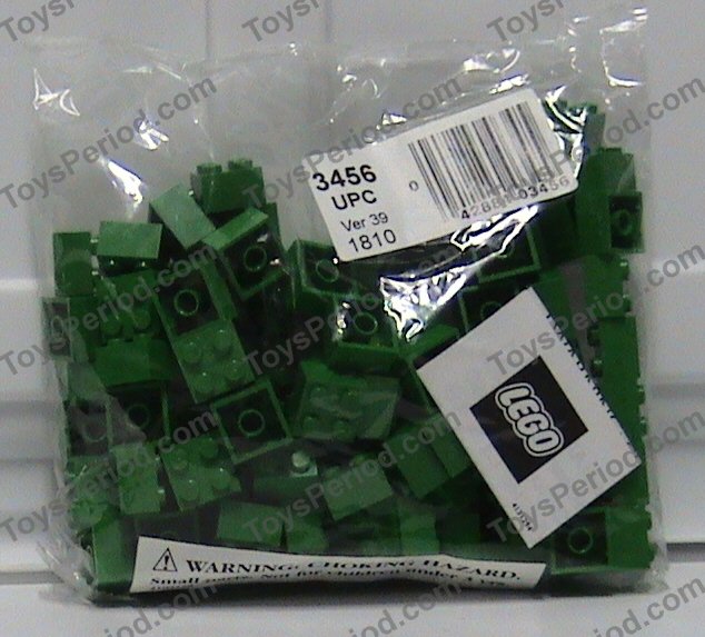 LEGO 3456 2x2 Dark Green Bricks Set Parts List