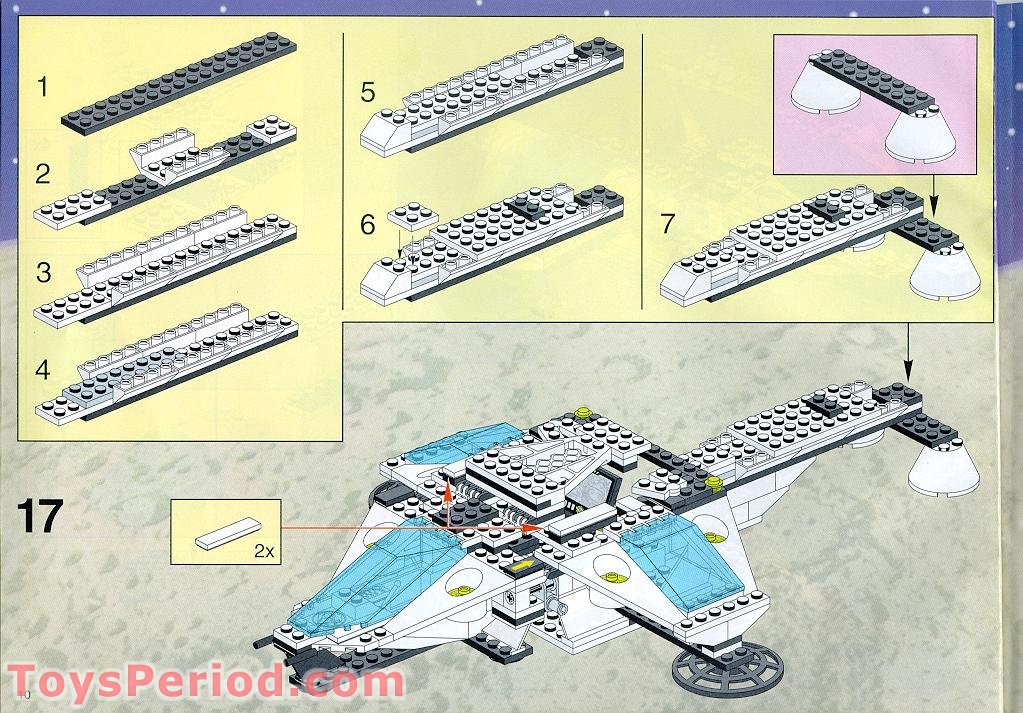 LEGO 6982 Explorien Starship Instructions and Parts List
