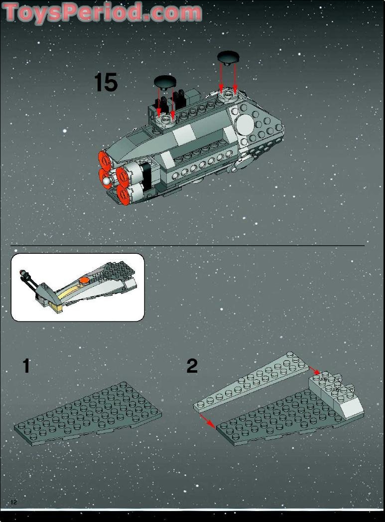 LEGO 6208 B-Wing Fighter Instructions and Parts List