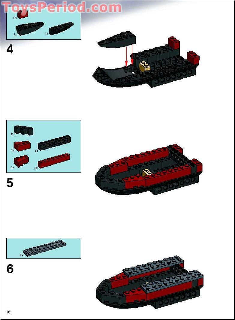 LEGO 7477 T1 Typhoon vs. T-Rex Instructions and Parts List