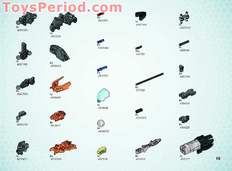 LEGO 8687 Toa Pohatu Instructions and Parts List