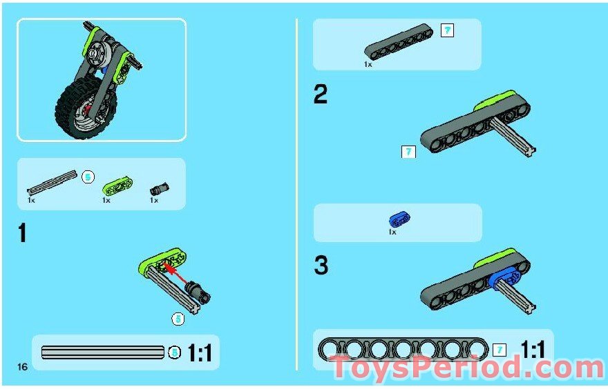 LEGO 8260 Tractor Instructions and Parts List