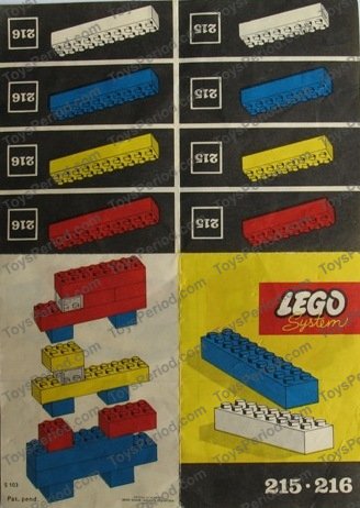 LEGO 215-2 2x8 Bricks Set Parts List
