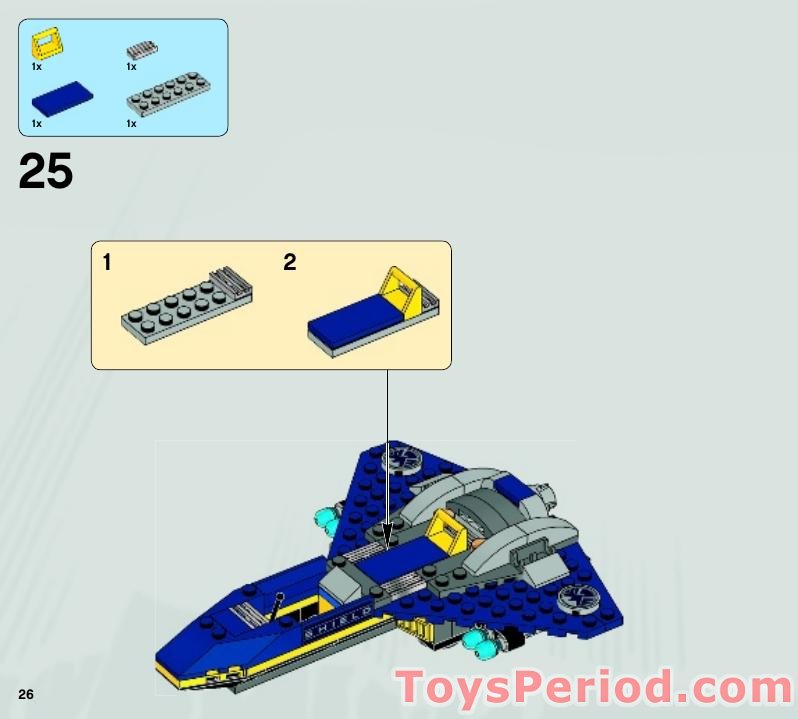 LEGO 6868 Hulk's Helicarrier Breakout Instructions and Parts List