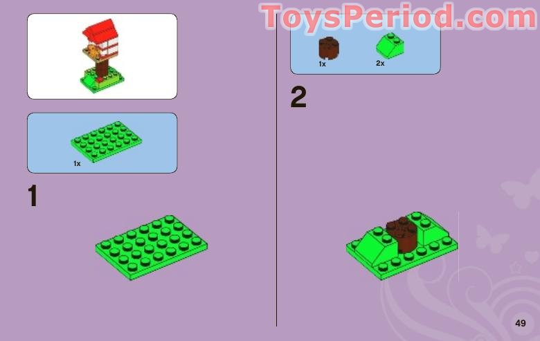 LEGO 3065 Olivia's Tree House Instructions and Parts List