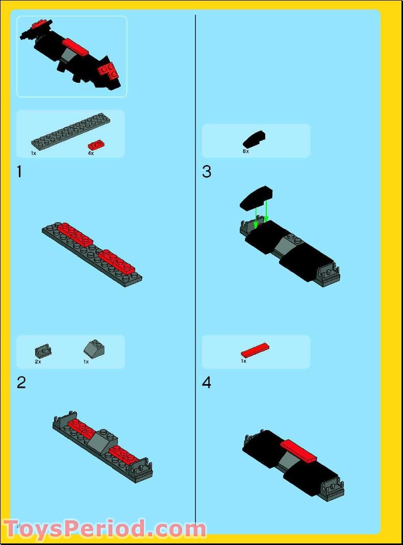 LEGO 4896 Roaring Roadster Instructions and Parts List