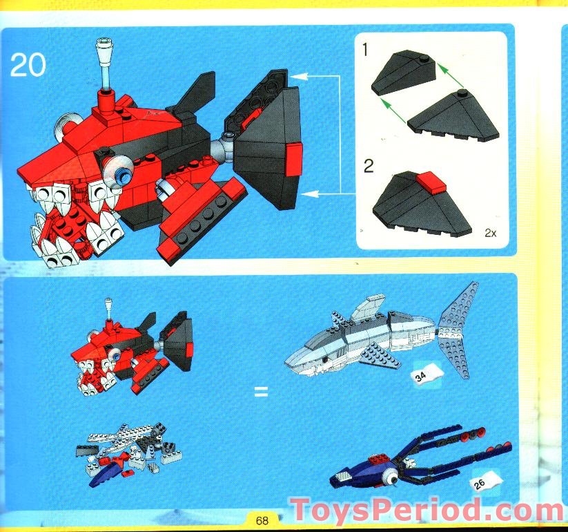 LEGO 4506 Deep Sea Predators Instructions and Parts List